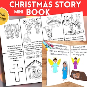 Birth of Jesus Christmas Story Nativity Coloring Book Craft, Advent ...