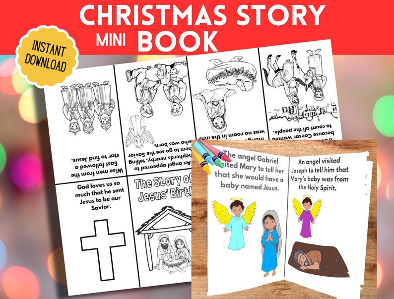 Birth of Jesus Christmas Story Nativity Coloring Book Craft, Advent ...