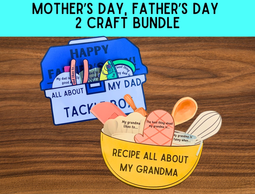 Mother's Day Father's Day Craft BUNDLE, All About My Mom Dad Printable ...