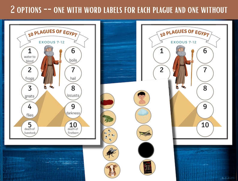 10 Plagues of Egypt Activity, Sunday School Bible Lesson, Printable ...