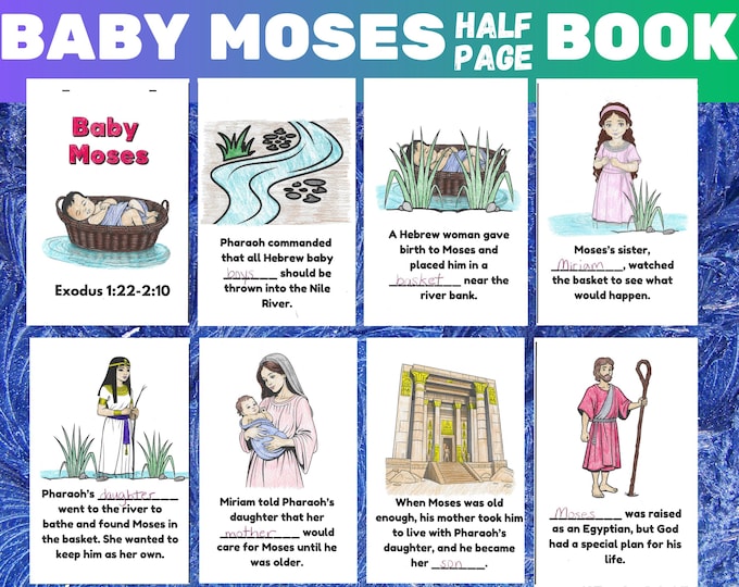Moses Bible Story Sequencing Activities Bundle (digital Download ...