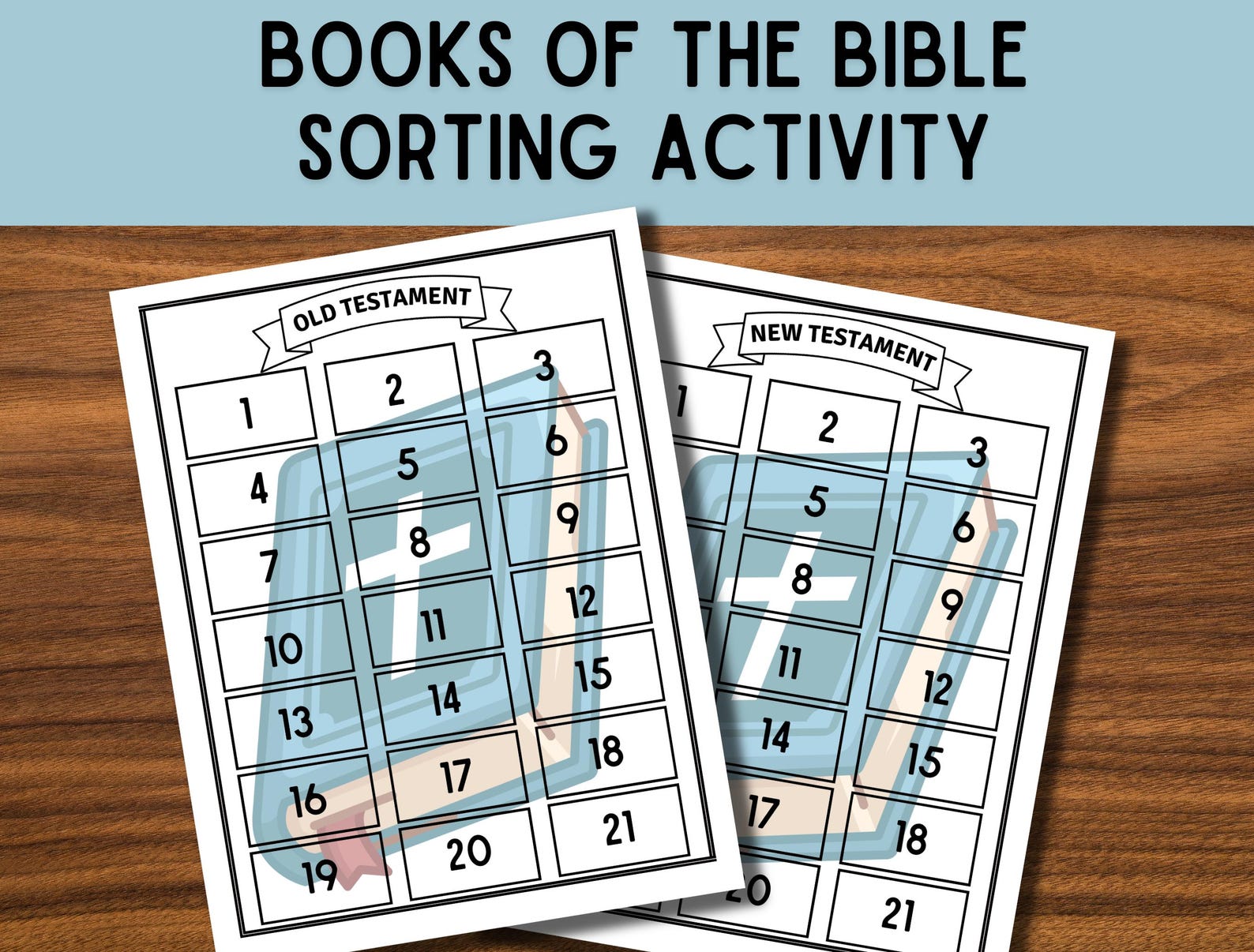 Books of the Bible Sorting Activity, Printable Bible Memory Matching ...