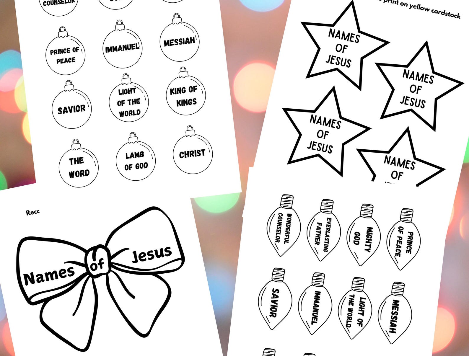 Christmas Craft BUNDLE, Names of Jesus Sunday School Craft, Baby Jesus ...