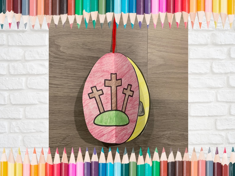 Easter Story 3D Egg Craft, Resurrection Sunday School Bible Craft ...