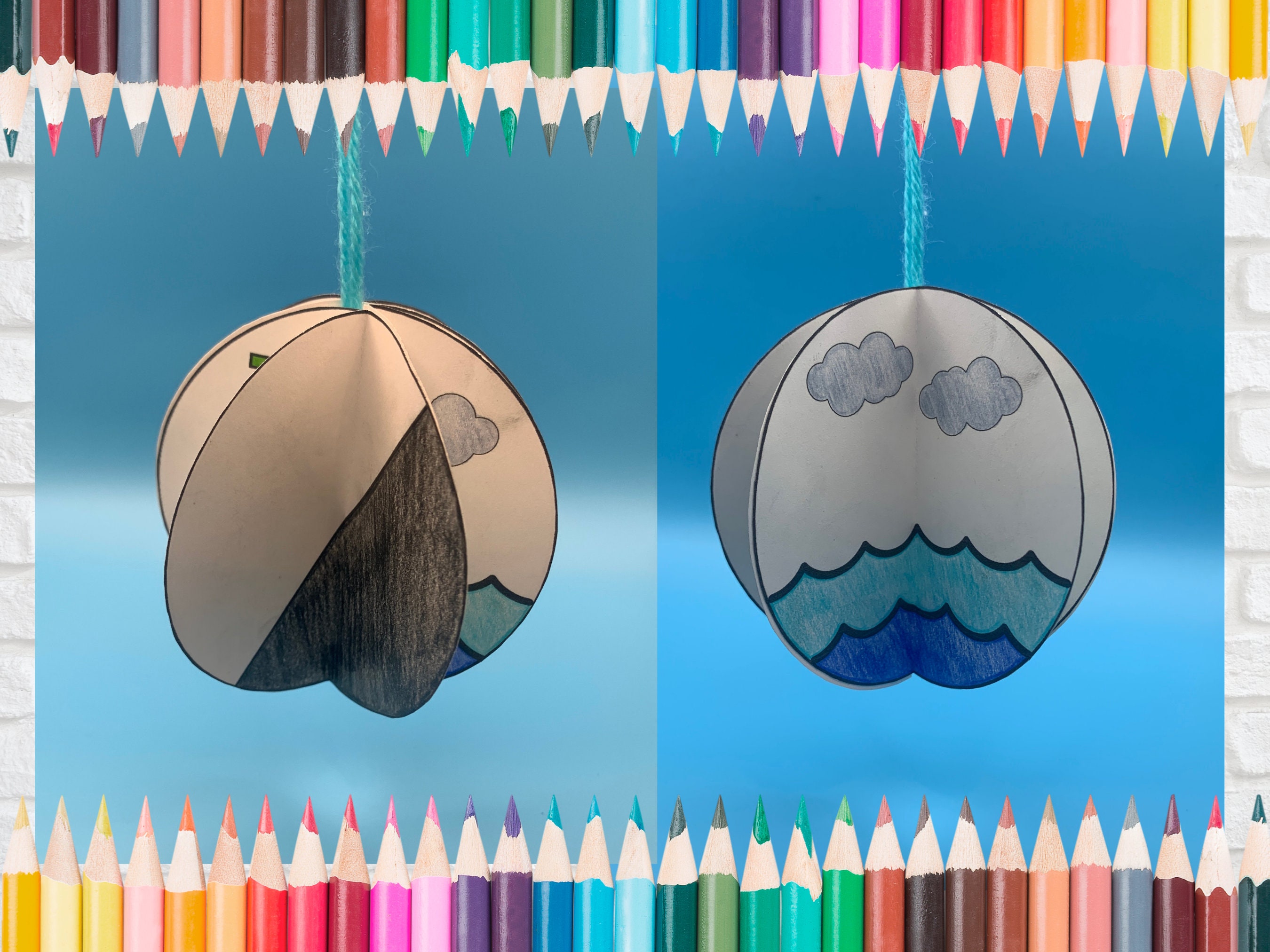 Creation Kids Bible Coloring 3D Craft, 7 Days of Creation Craft, in the ...