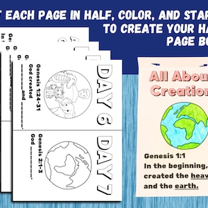 Bible Coloring Pages, Days of Creation, Kids Bible Coloring Book ...
