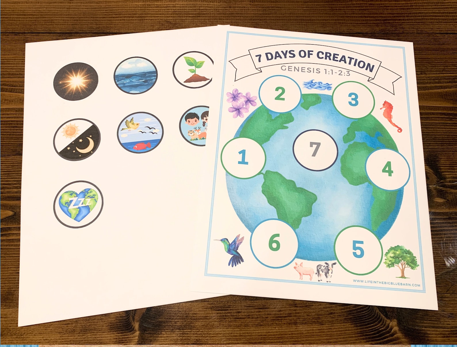 Days of Creation Matching Game, Genesis 1 Creation Craft, Sunday School ...
