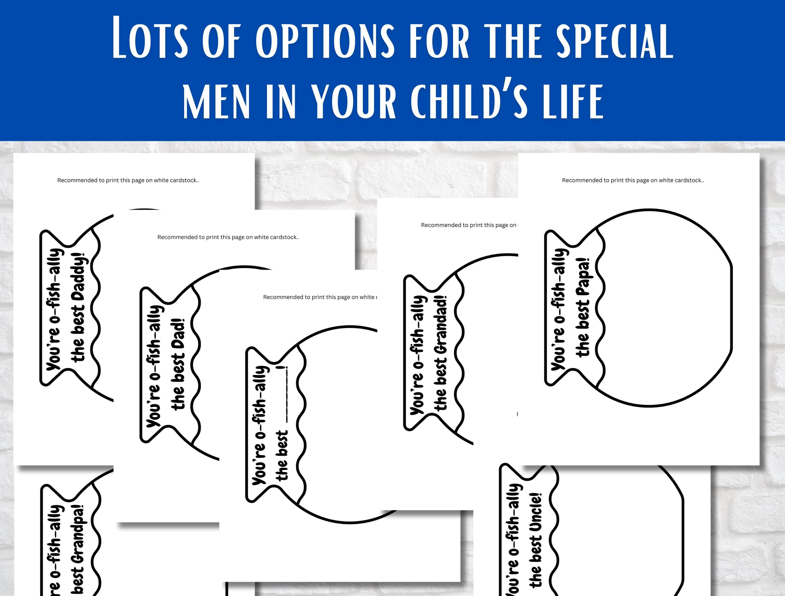 Printable Father's Day Craft, Preschool Father's Day Fish Craft, Best ...