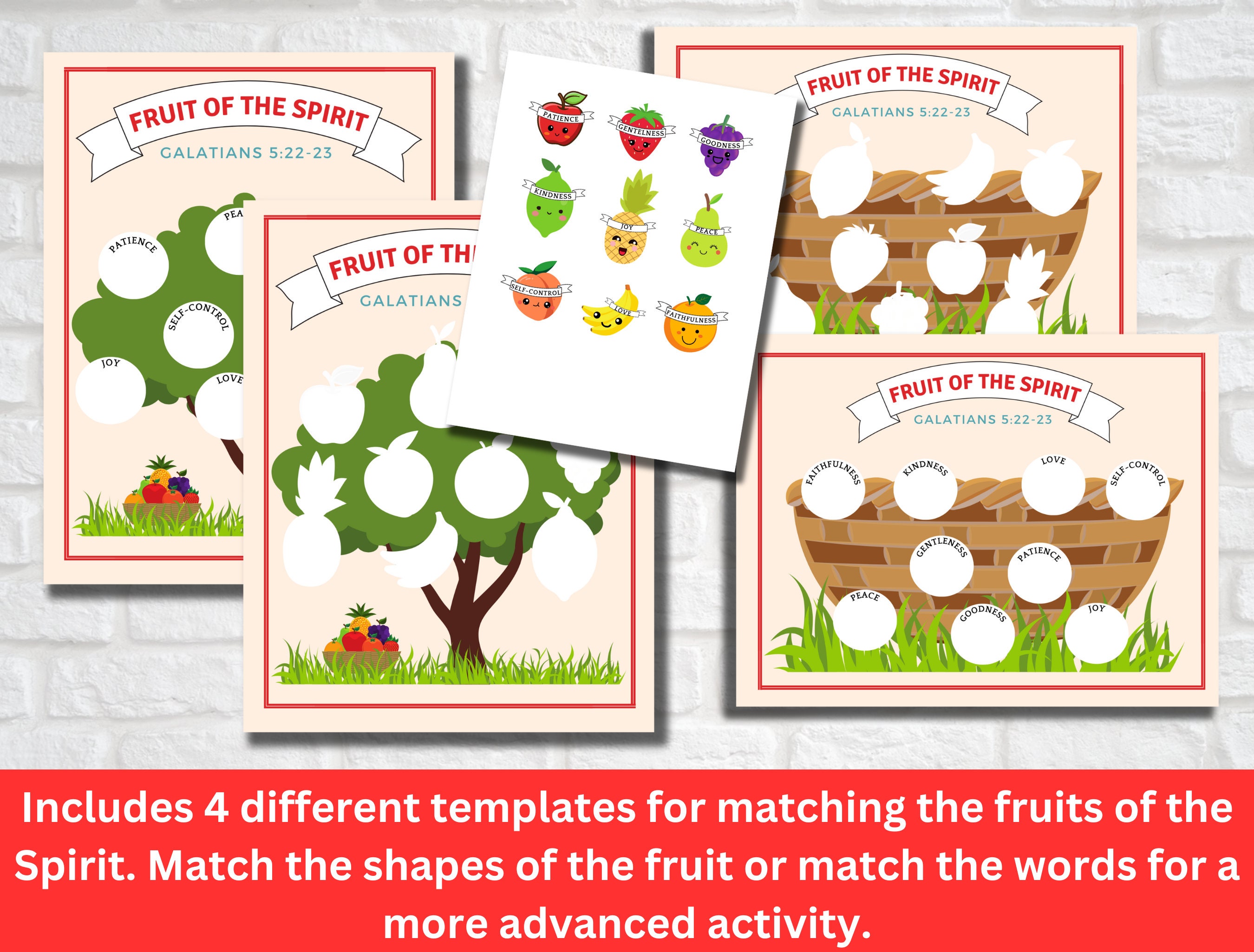 Fruit of the Spirit Printable, Galatians Bible Games for Kids, Sunday ...