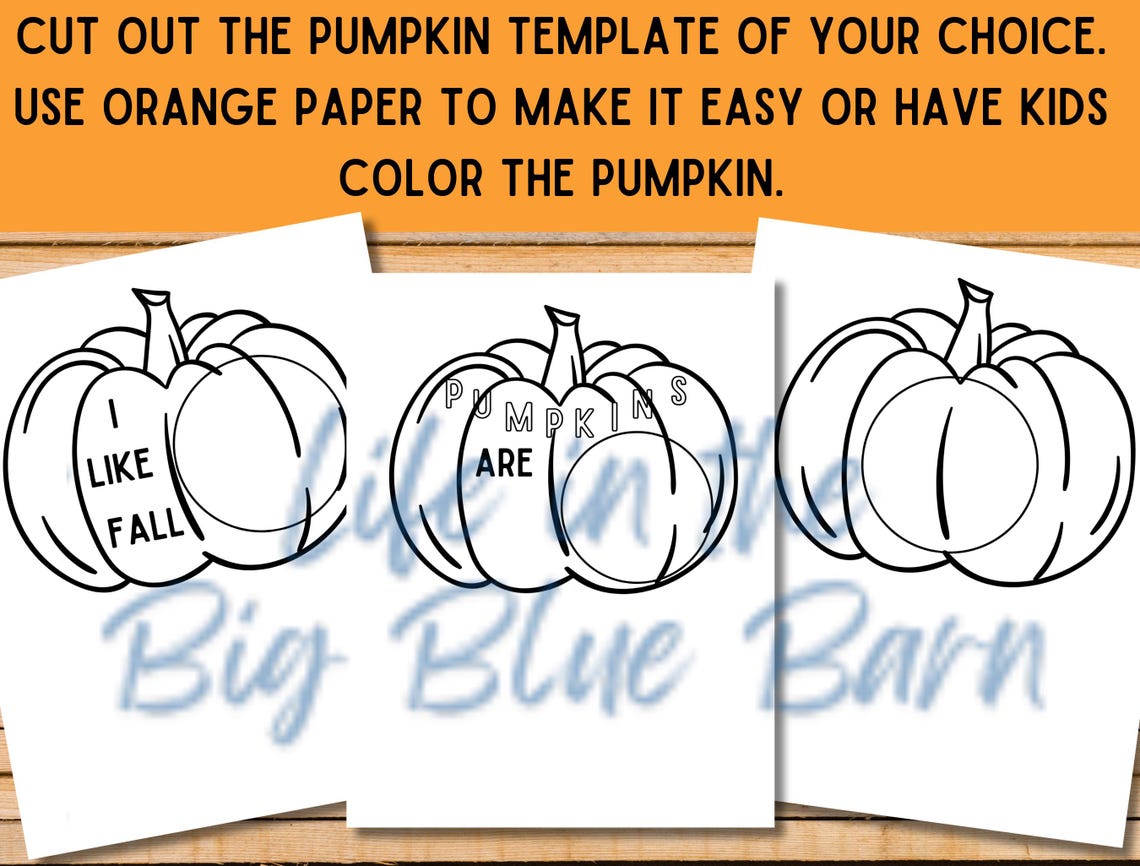Fall Pumpkin Craft, Kids Preschool Kindergarten Pumpkin Craft ...