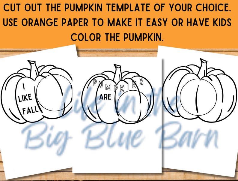 Fall Pumpkin Craft, Kids Preschool Kindergarten Pumpkin Craft ...