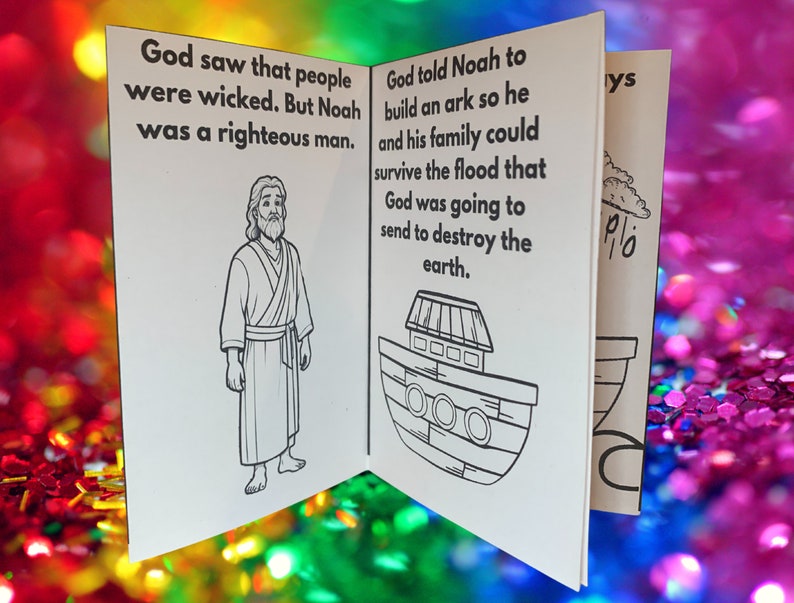 Noah's Ark Mini Book Craft, Sunday School Lesson for Kids, Printable ...