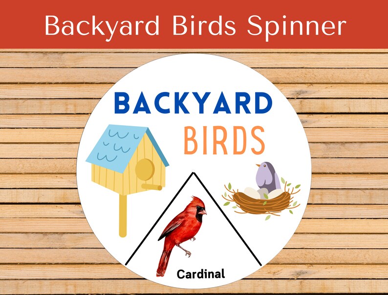 Backyard Bird Coloring Spinner Wheel Craft, Backyard Bird Craft, Birds ...