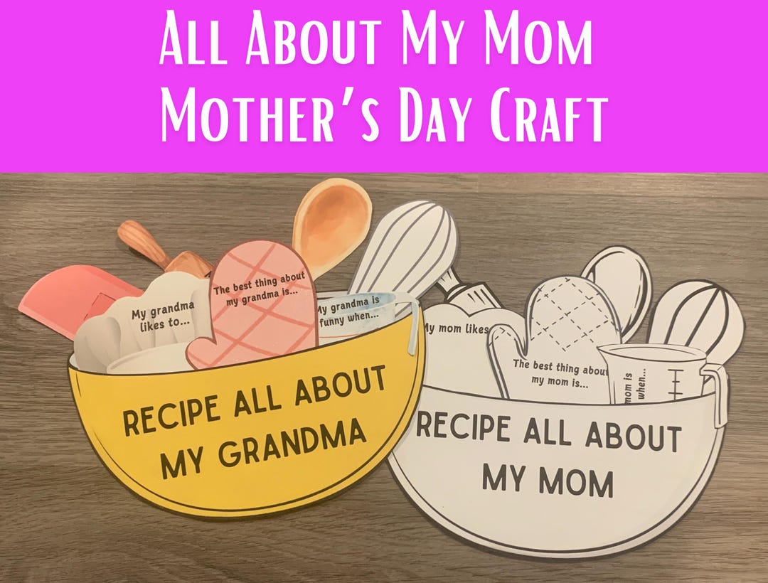 Mother's Day Craft, Printable Coloring Mother's Day Activity, DIY Gift ...