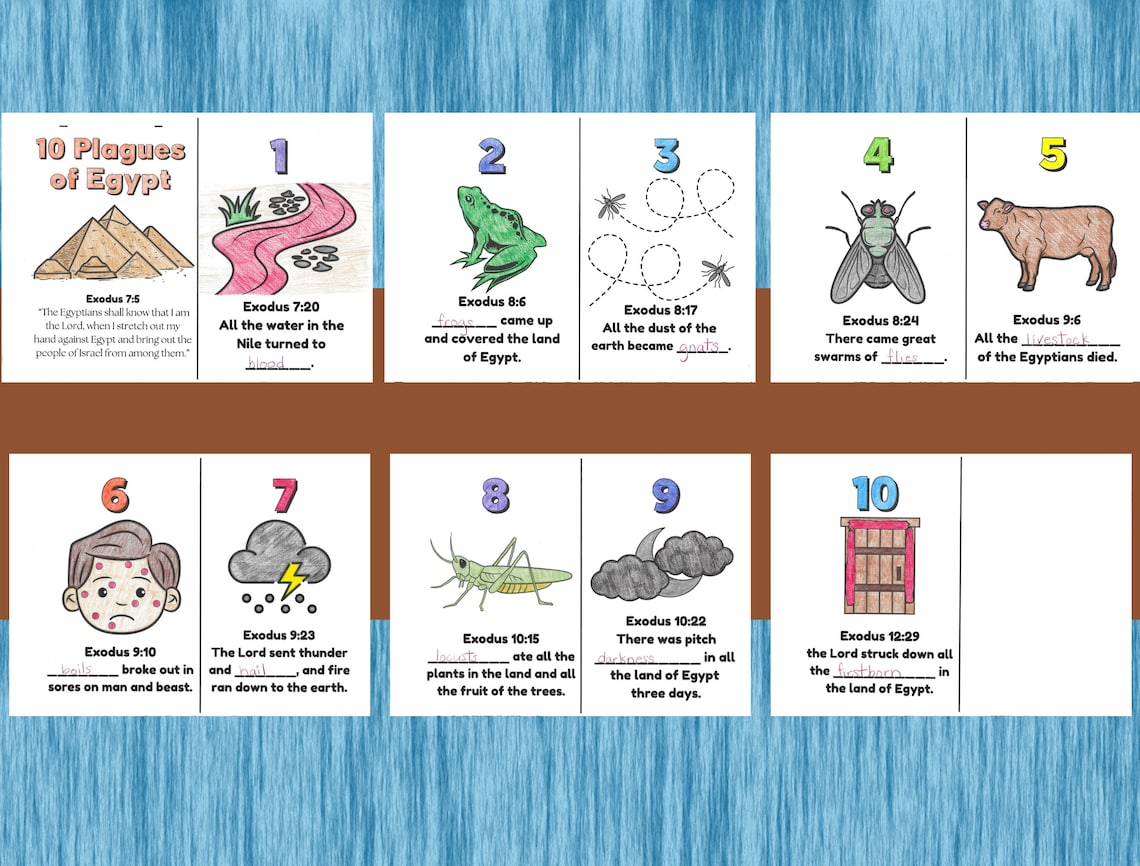 Plagues of Egypt Printable Craft, Sunday School Lesson Activity, Kids ...