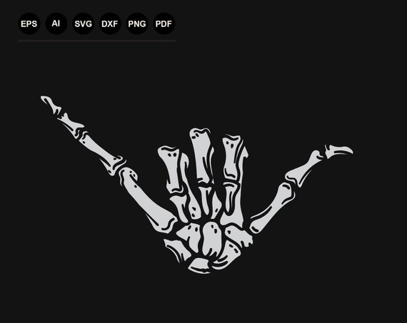 Skeleton Hand Hang Loose Svg Shaka Skeleton Hand Vector Sign - Etsy