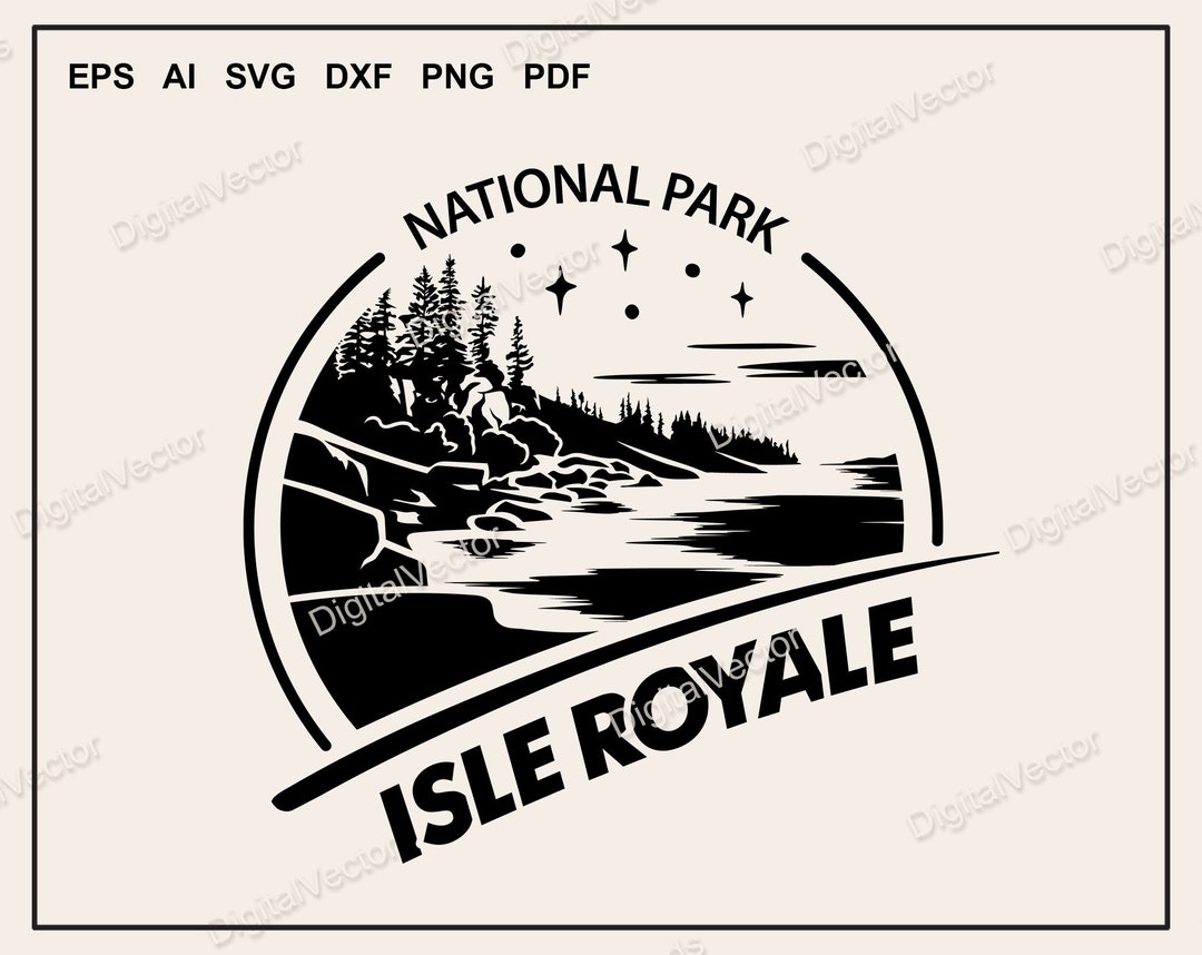Isle Royale National Park Svg Design, Nature Design, Lake Superior ...