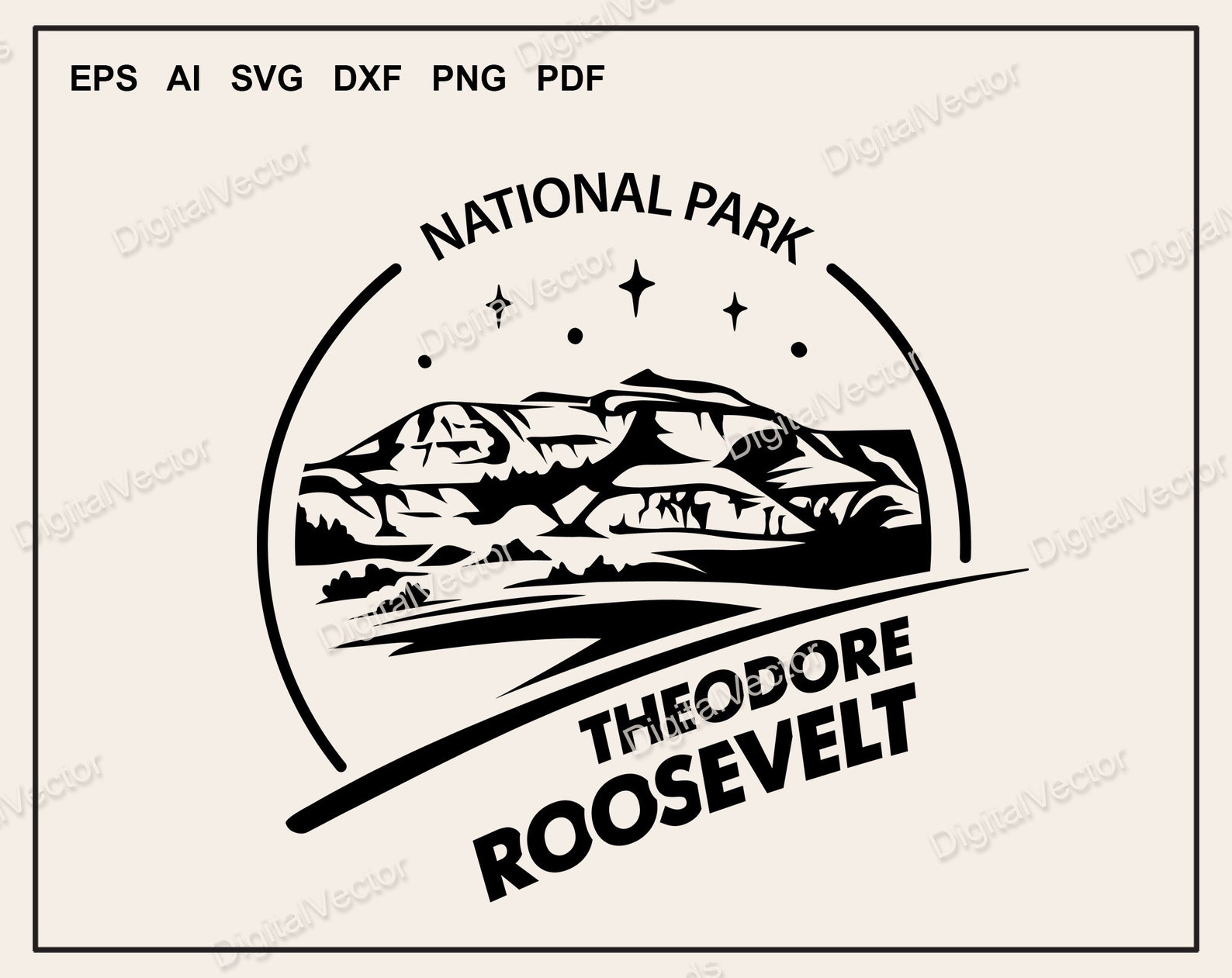 Theodore Roosevelt National Park Svg Design North Dakota - Etsy