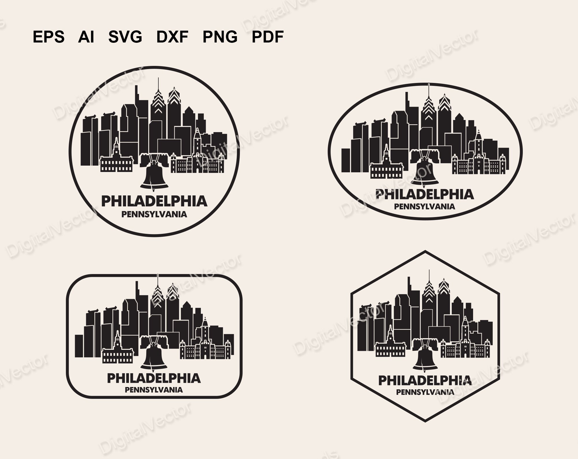 Philadelphia Skyline Svg Design Philadelphia Pennsylvania - Etsy