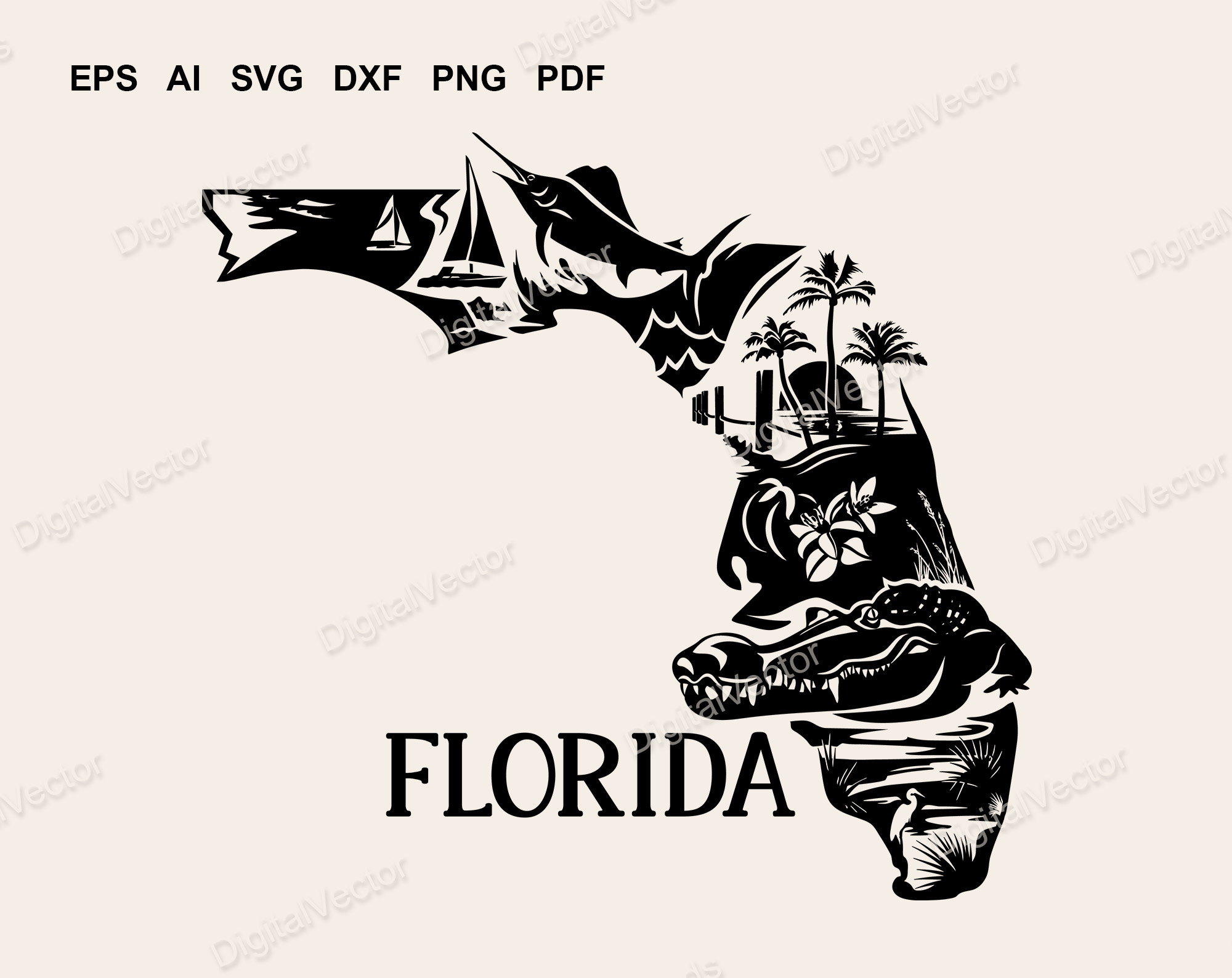 Florida Svg Map Silhouette Sunshine State Florida Orange | Etsy New Zealand