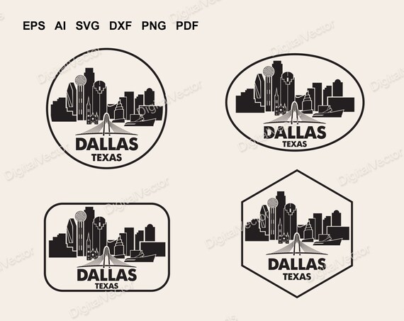 Dallas Skyline Svg Design Dallas Texas Sublimation Design | Etsy