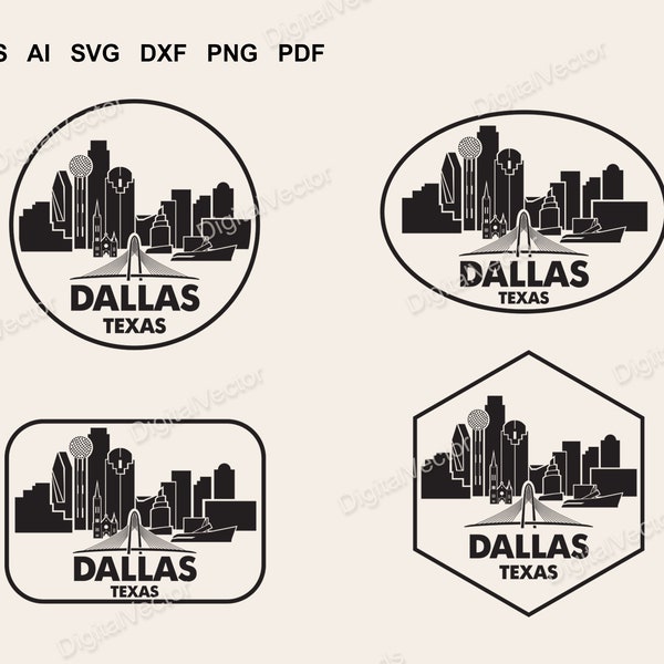 Dallas Skyline Png - Etsy