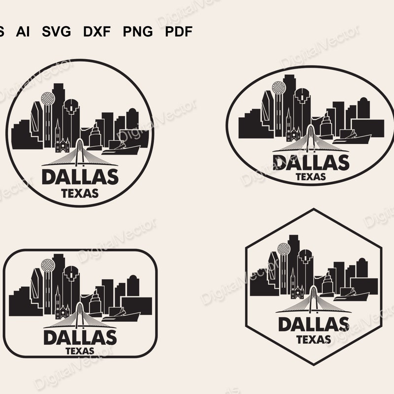Dallas Skyline Png - Etsy