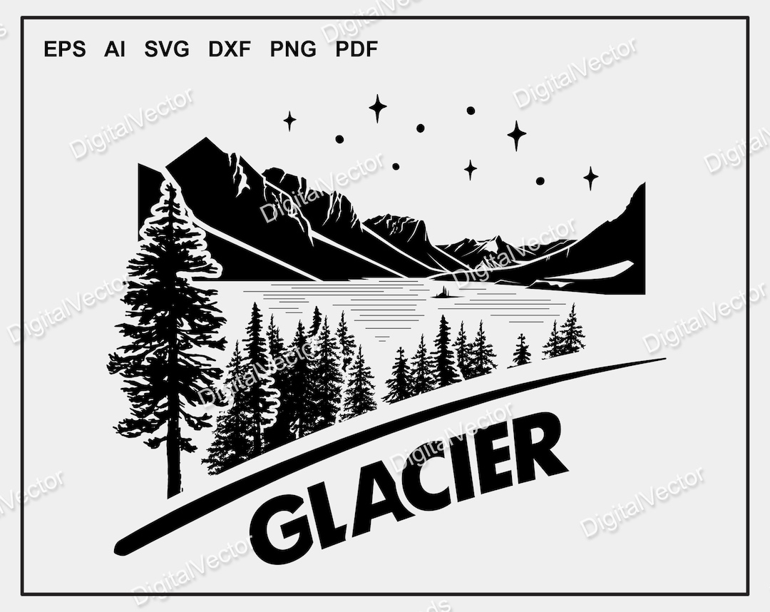 Glacier National Park SVG, Horizontales Design, Nature Design ...