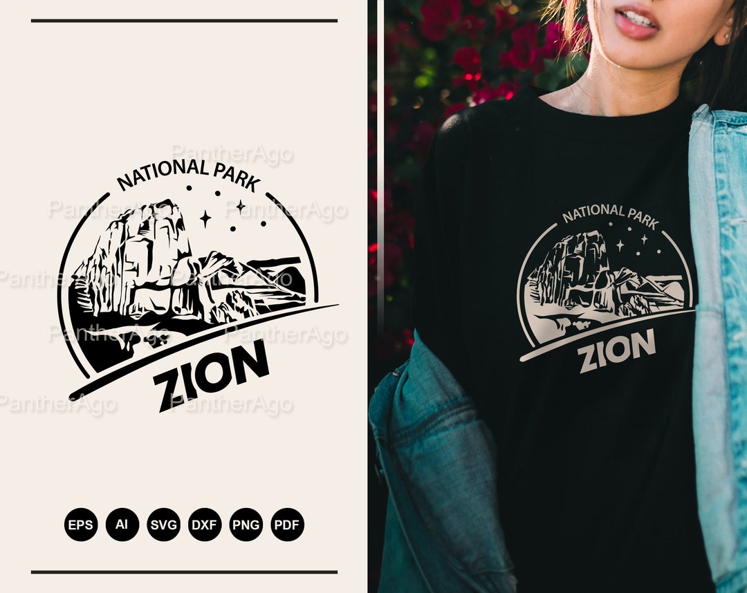 Zion National Park Svg Design, Nature Design, National Park Silhouette ...