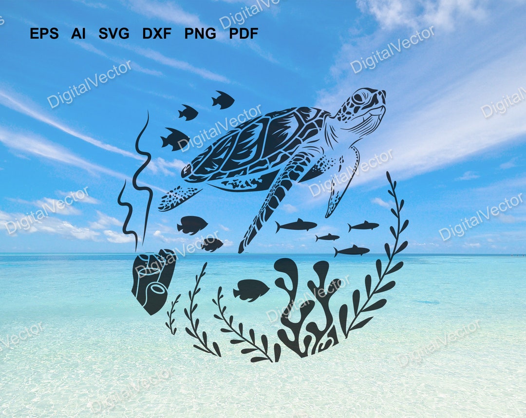 Sea Turtle Svg, Silhouette Design, Under the Sea Svg, Sea Turtle ...