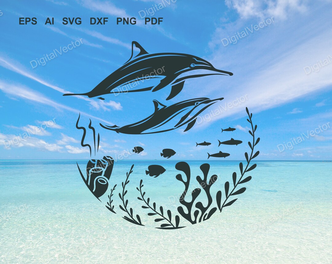 Dolphin Svg, Sea Life, Silhouette Design, Under the Sea Cricut File ...