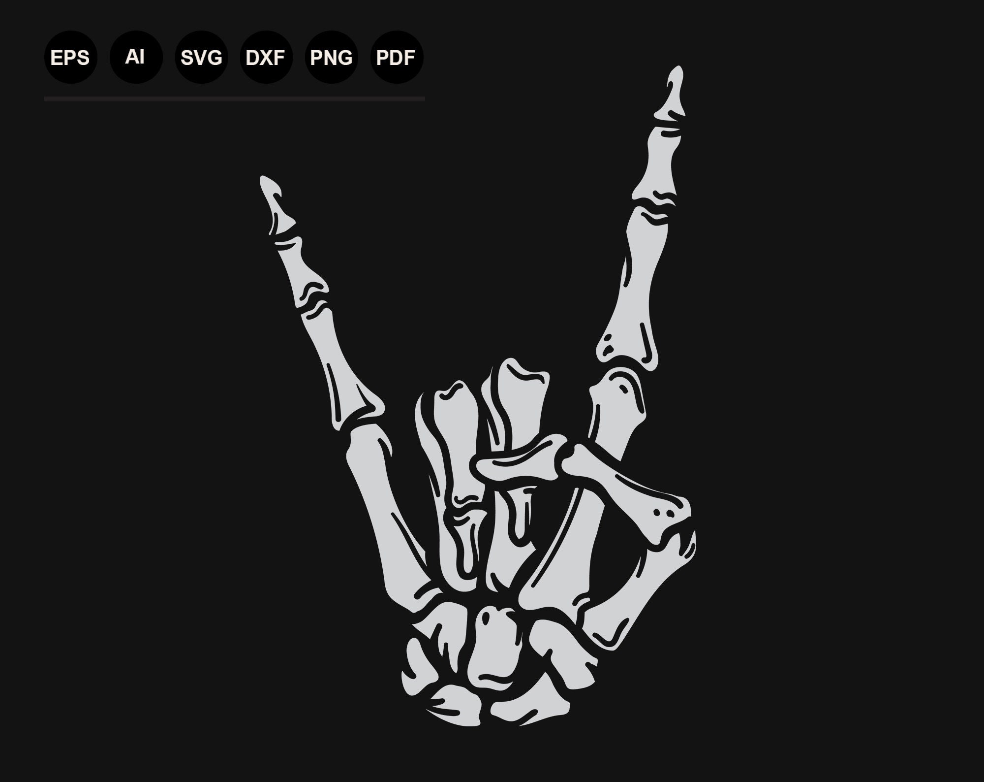 Skeleton Hand Rock N Roll Sign Svg Skeleton Hand Vector Sign - Etsy Canada