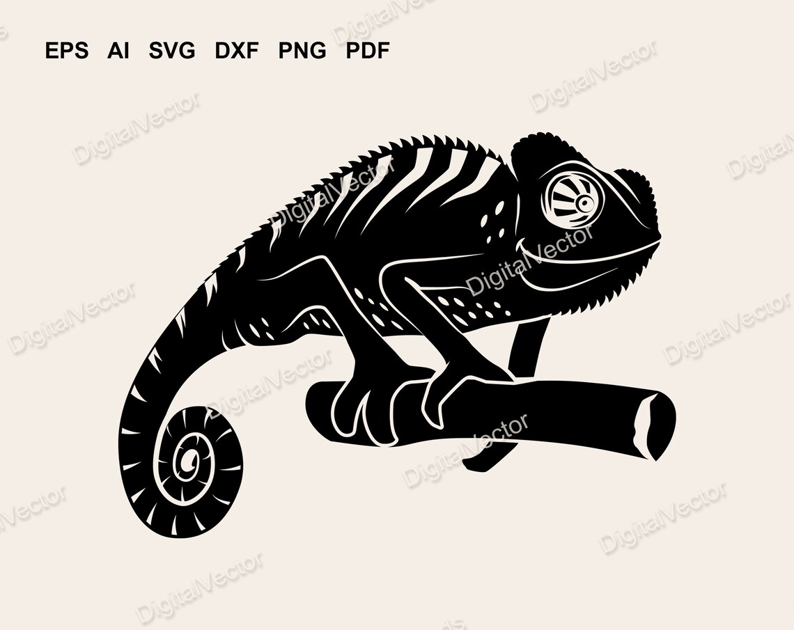 Chameleon Silhouette Design SVG Design Scalable Vector - Etsy