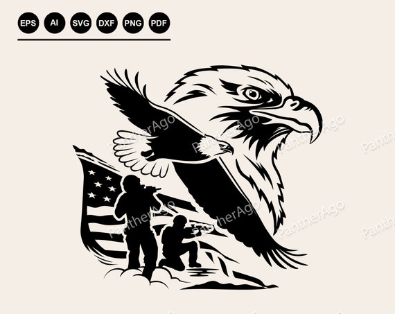 US Soldier Svg Patriotic Eagle Soldier US Veterans Day - Etsy