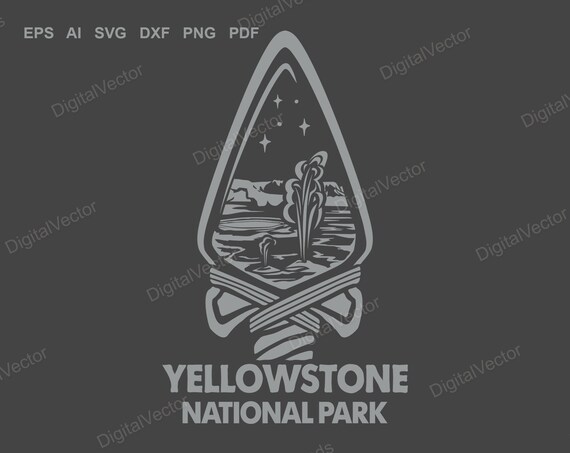 Yellowstone National Park Design Arrowhead Design Silhouette | Etsy