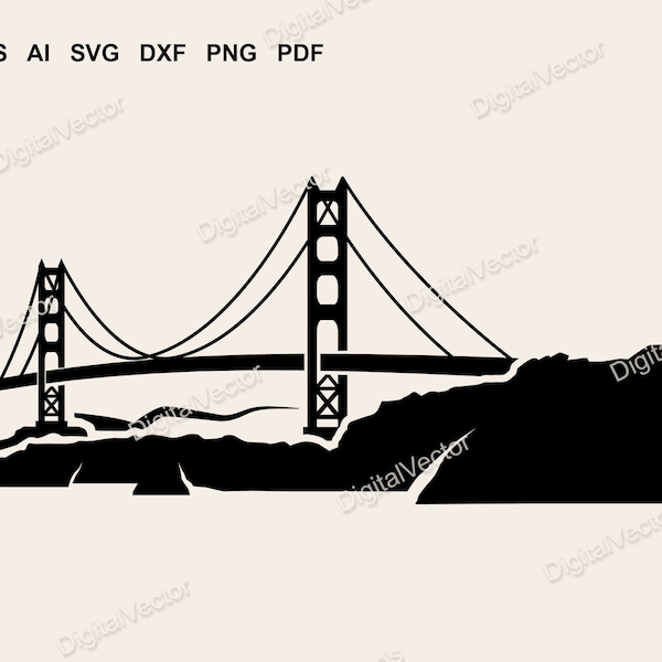 Golden Gate Bridge Svg - Etsy