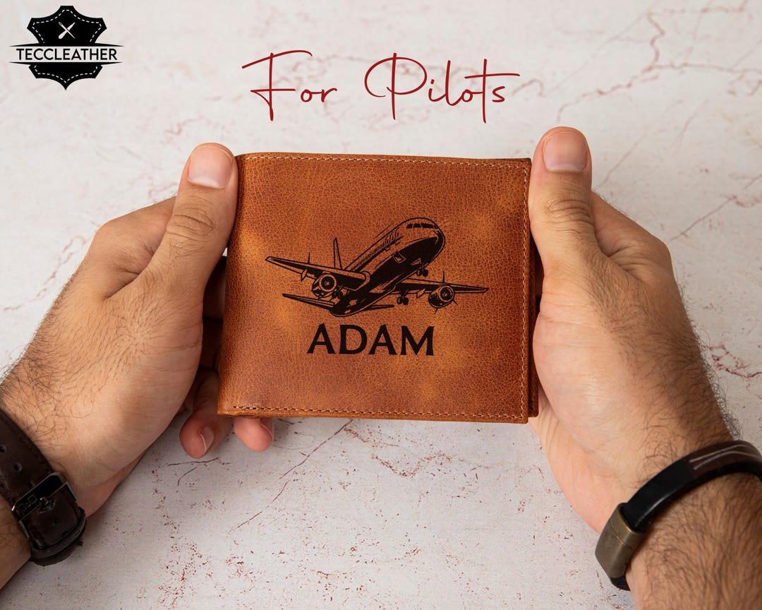 Custom Leather Wallet for Mens, Air Force Staff Gift, Custom Pilot ...