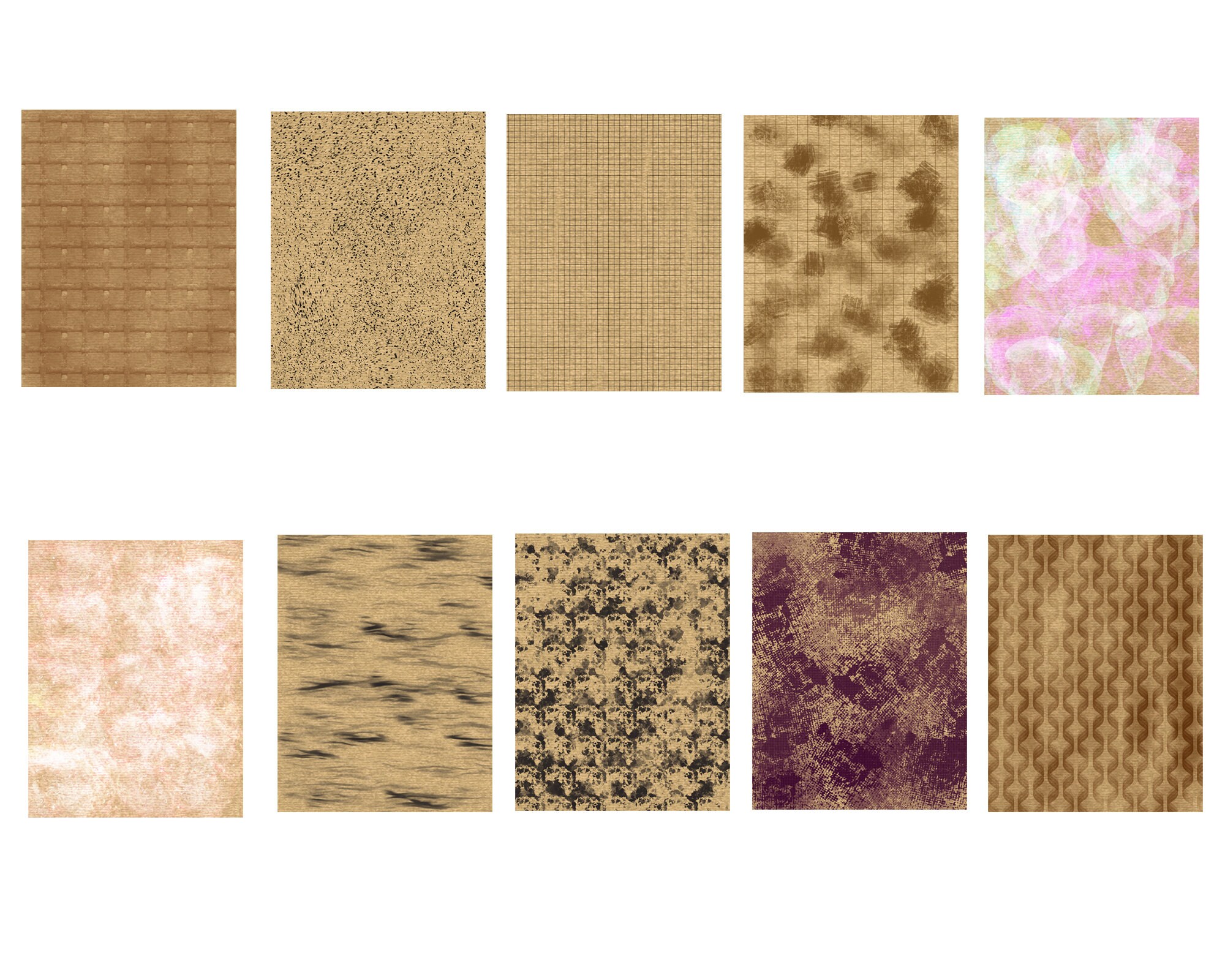 Rustic Craft Paper Set, Clipart, Scrapbooking, Digital Scrapbooking ...