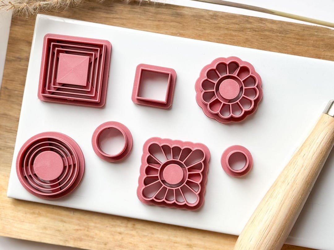 Art Deco Clay Cutter Set, Geometric Detailed Bezel Cutters - Etsy UK