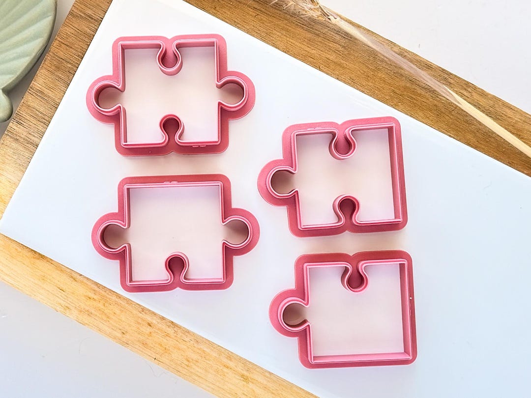Puzzle Piece Polymer Clay Cutter Set X4, Jigsaw Clay Cutters, Polymer ...