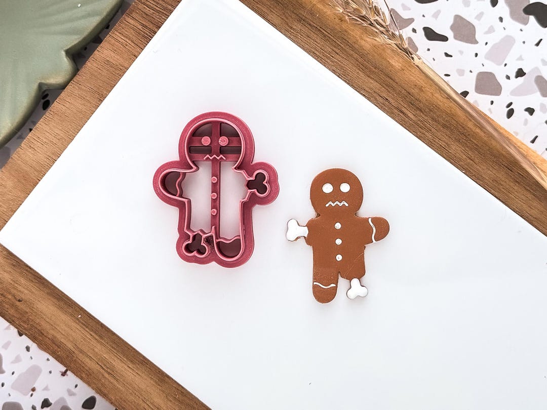 Zombie Gingerbread Man Cutter: Gothic Christmas Design for Polymer Clay ...