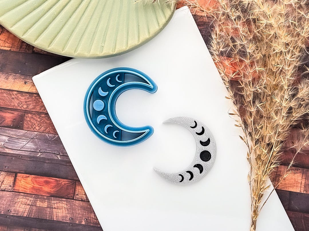 Crescent Moon Clay Cutter, Lunar Phase Imprint for Polymer Clay ...