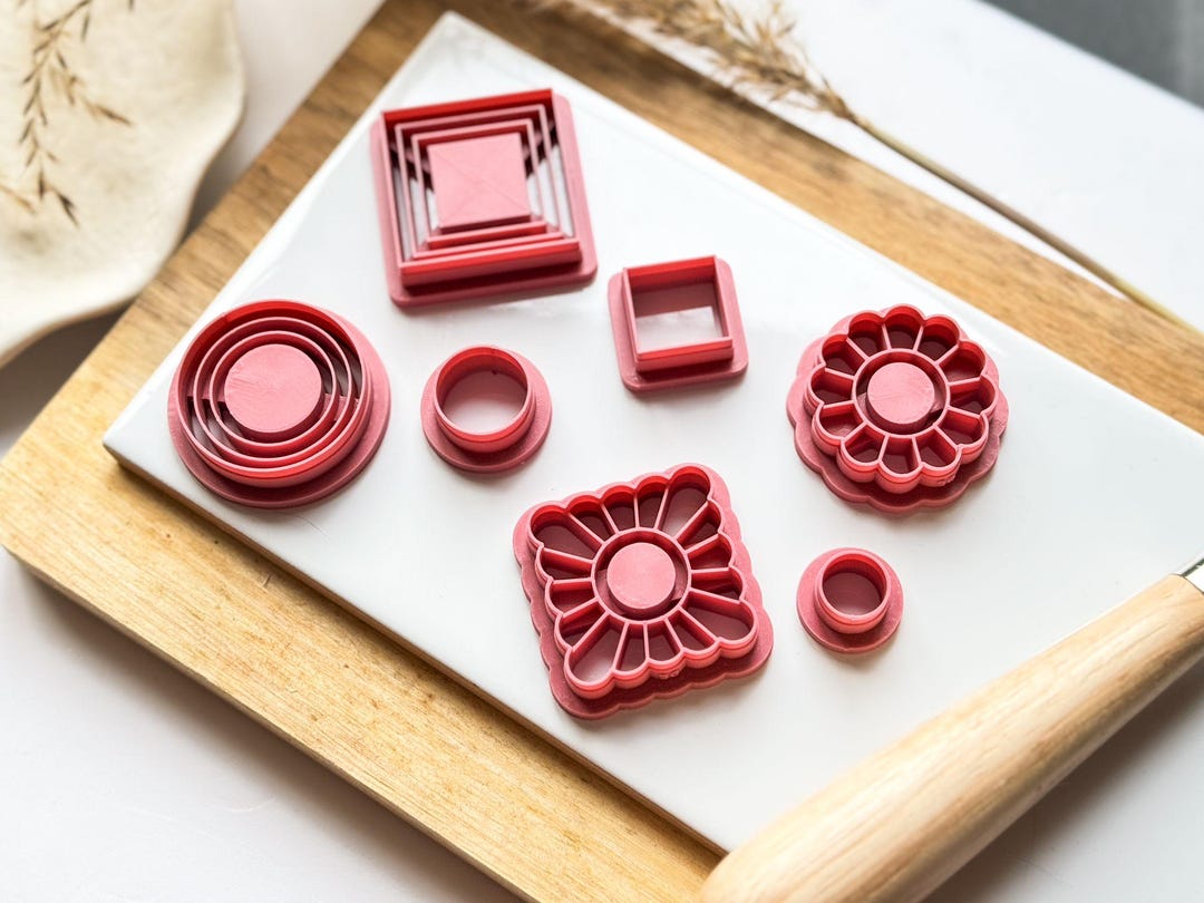 Art Deco Clay Cutter Set: Geometric Detailed Inlay Cutters - Etsy