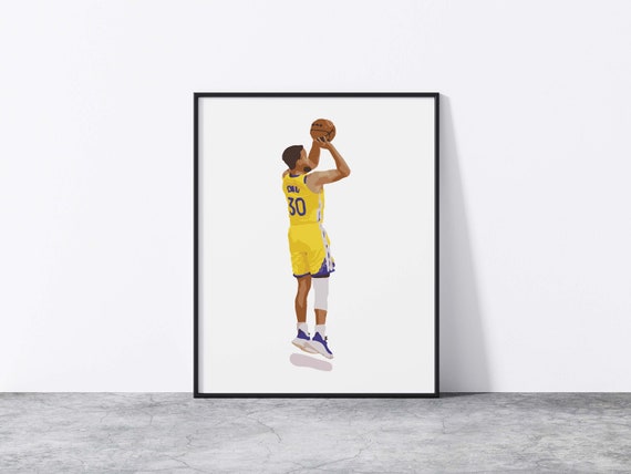 Steph Curry Printable Wall Art Minimalist Warriors | Etsy