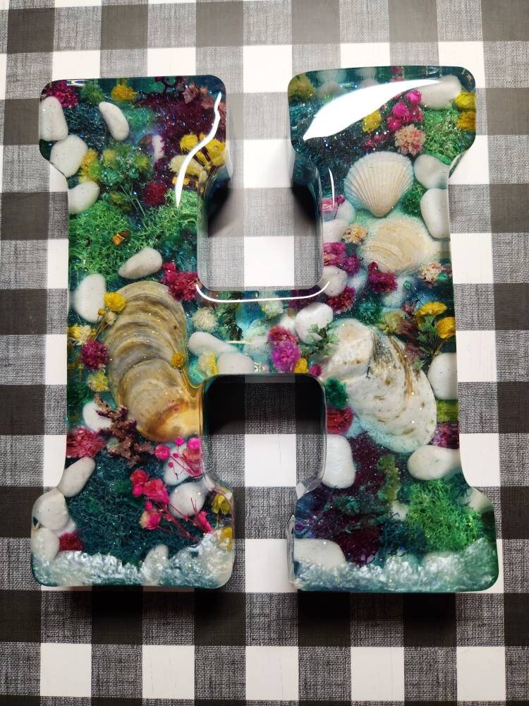 Large Resin Letter H Beach Theme Lights Up - Etsy