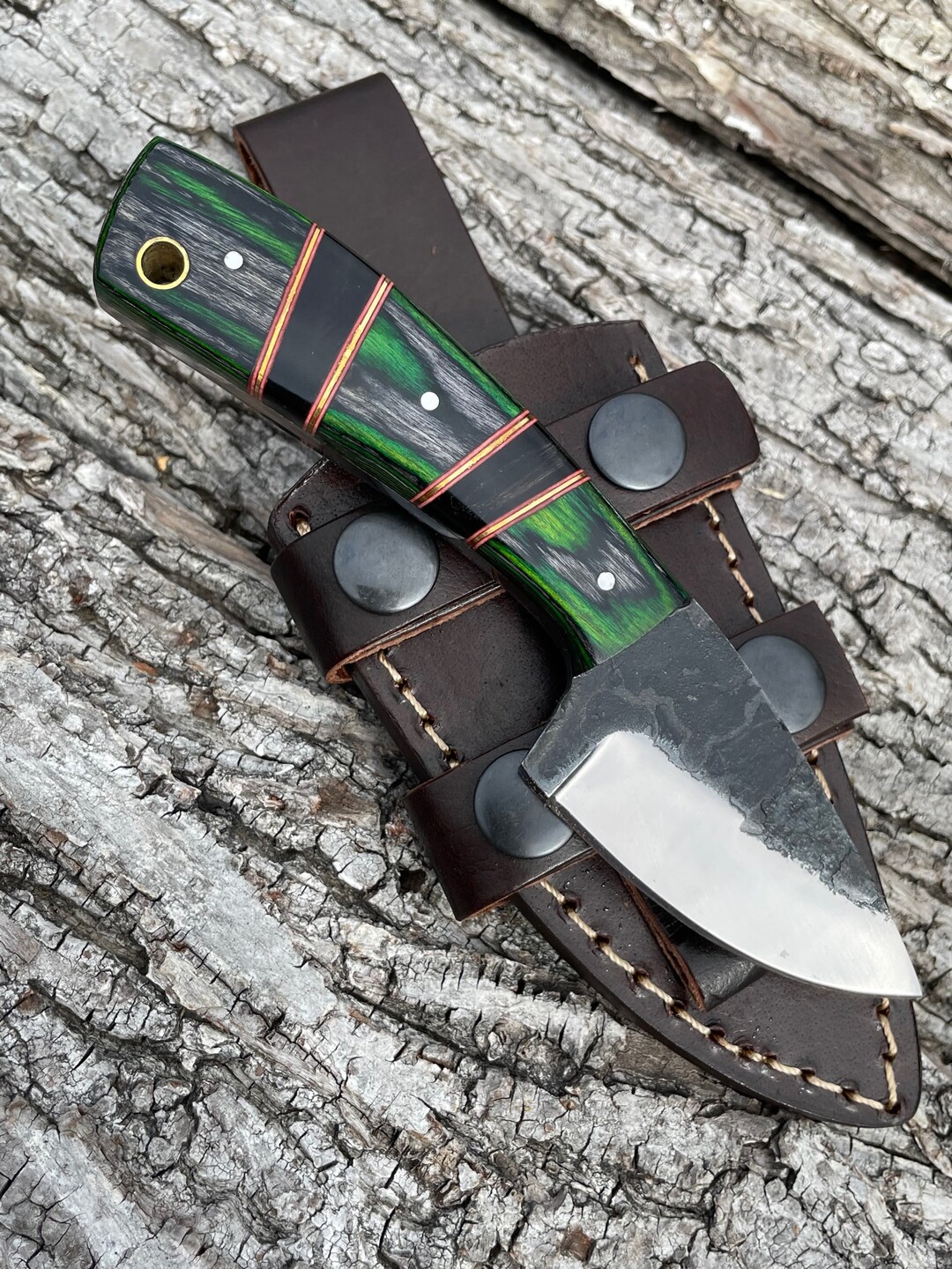 1776 Cutlery 1095 High Carbon Sectioned Wood and Buffalo Horn Handle ...