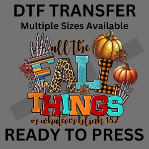 Fall Festival DTF Iron on Heat Transfer - Ready to Press, Autumn Craft ...