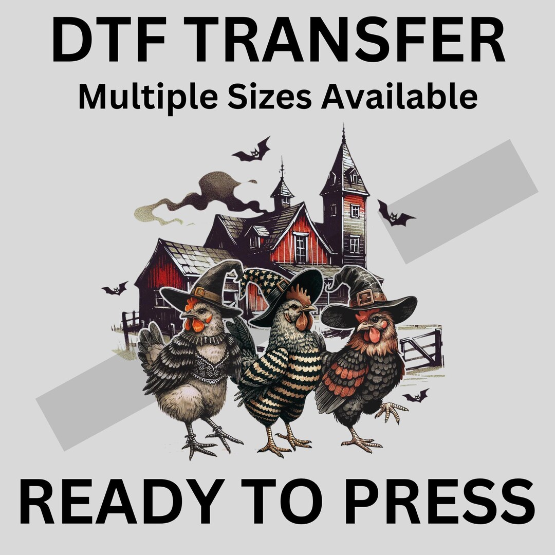 Halloween DTF Iron on Transfer Spooky Design, Ready to Press, Fall ...