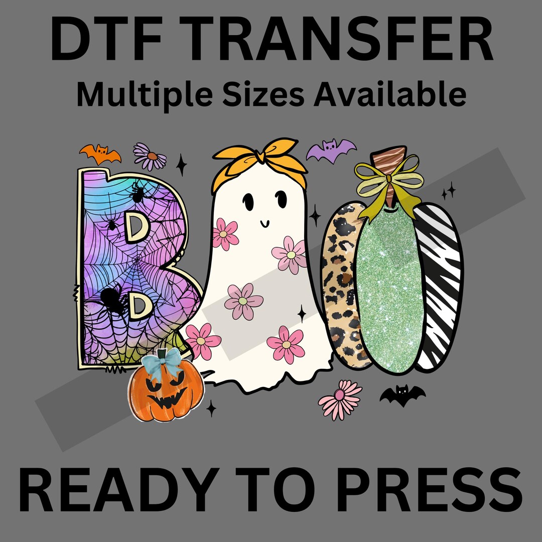 Ready to Press Halloween DTF Iron on Transfer Spooky Design, Fall ...