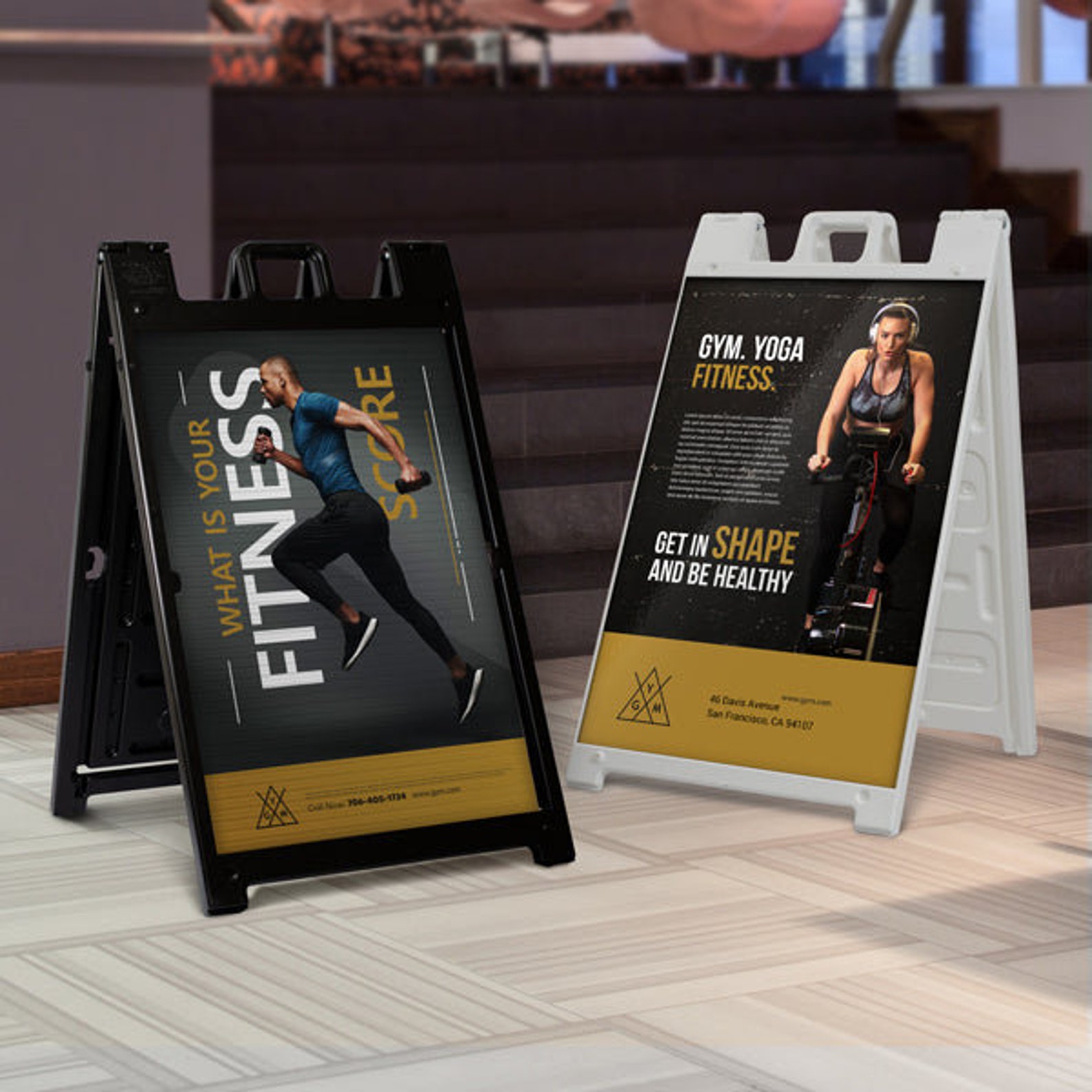 Custom Fitness Center and Gym A-frame Signage – High-quality Custom ...